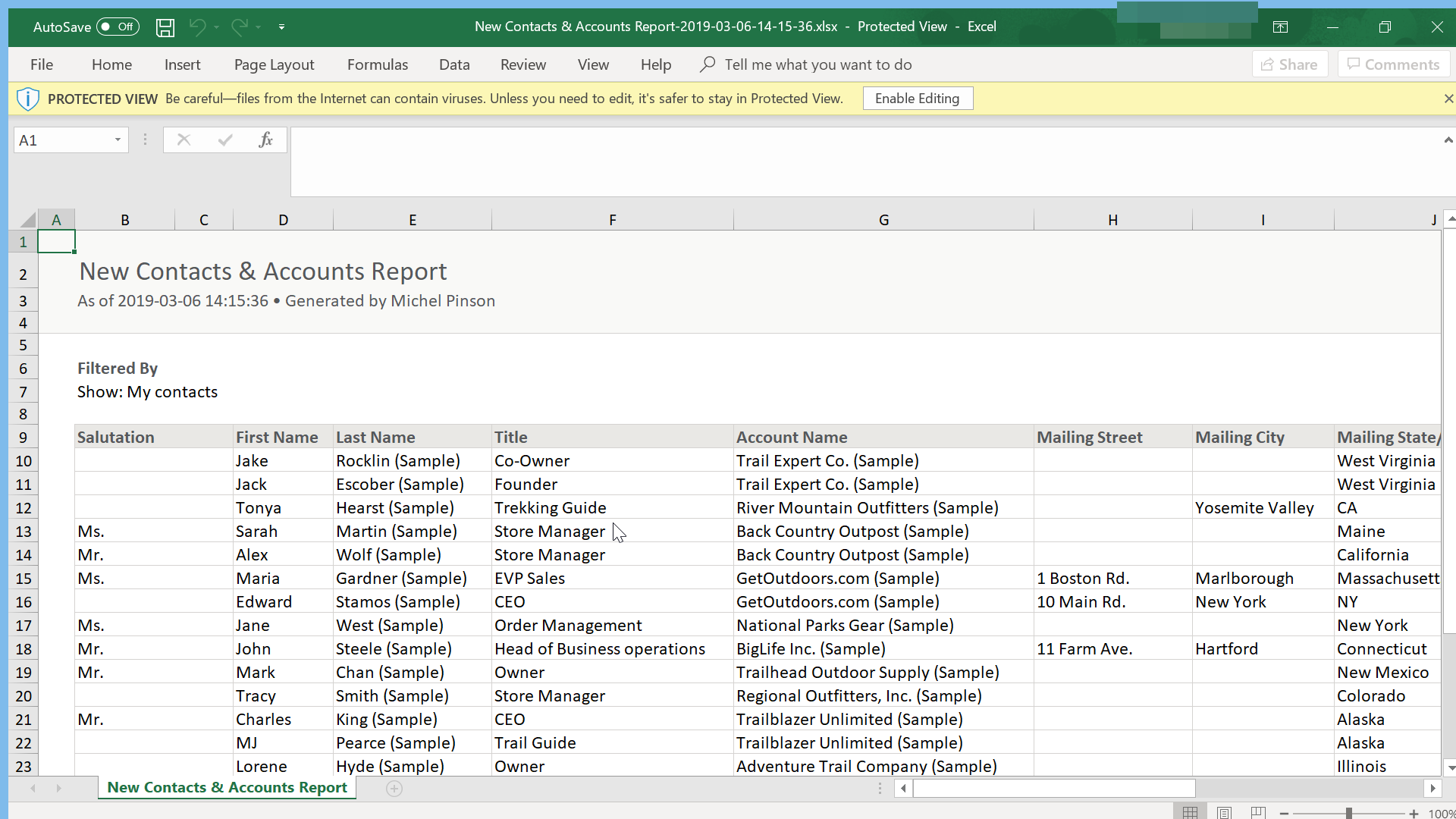 SalesForce Account - Categories - New Simple Fast CRM